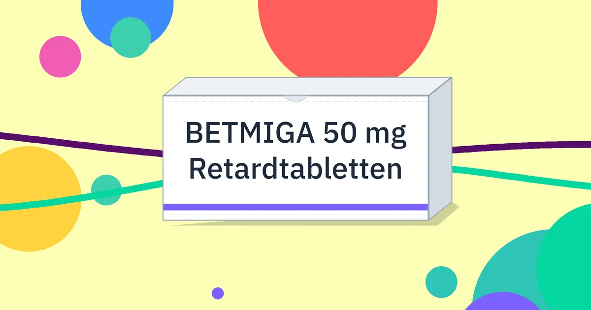 Symbolbild: Packung mit der Aufschrift BETMIGA 50 mg Retardtabletten (PZN 11676031) – Verfügbarkeit und Bezug in Apotheken in Frankfurt am Main