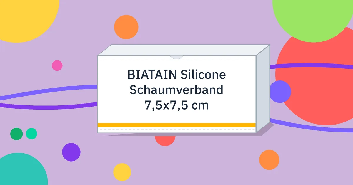 Symbolbild: Packung mit der Aufschrift BIATAIN Silicone Schaumverband 7,5x7,5 cm (PZN 18122873) – Verfügbarkeit und Bezug in Apotheken in Frankfurt am Main
