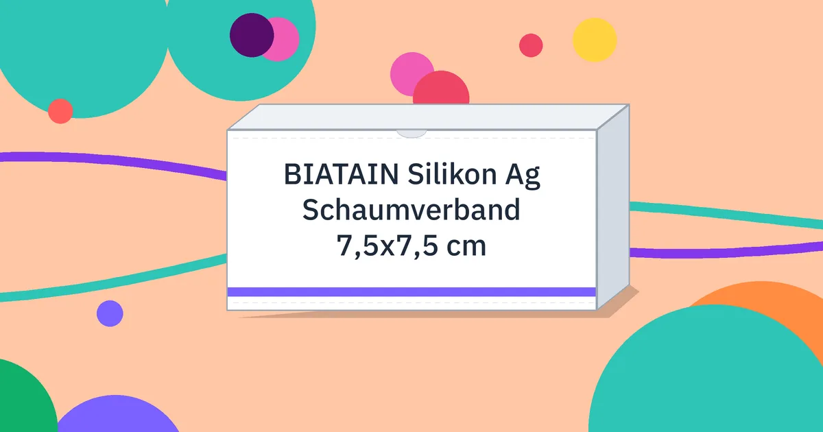 Symbolbild: Packung mit der Aufschrift BIATAIN Silikon Ag Schaumverband 7,5x7,5 cm (PZN 20845136) – Verfügbarkeit und Bezug in Apotheken in Frankfurt am Main
