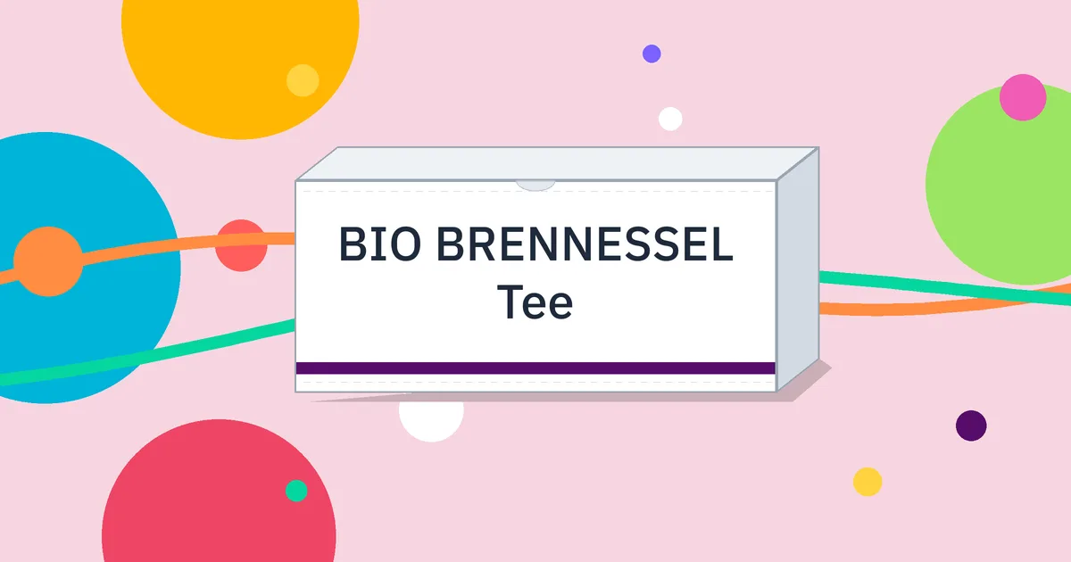 Symbolbild: Packung mit der Aufschrift BIO BRENNESSEL Tee (PZN 18297213) – Verfügbarkeit und Bezug in Apotheken in Frankfurt am Main