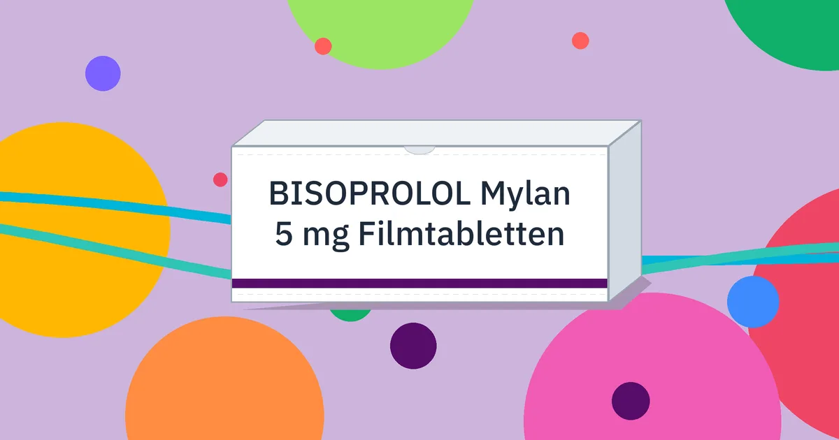 Symbolbild: Packung mit der Aufschrift BISOPROLOL Mylan 5 mg Filmtabletten (PZN 16086765) – Verfügbarkeit und Bezug in Apotheken in Frankfurt am Main