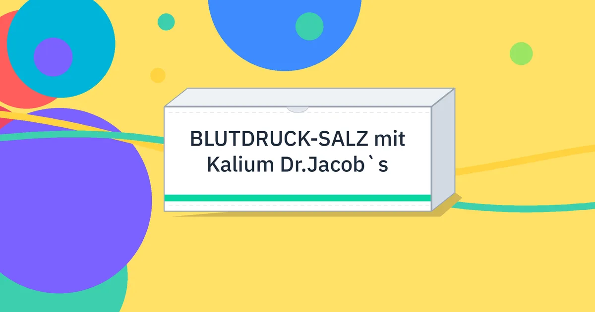 Symbolbild: Packung mit der Aufschrift BLUTDRUCK-SALZ mit Kalium Dr.Jacob`s (PZN 20010176) – Verfügbarkeit und Bezug in Apotheken in Frankfurt am Main