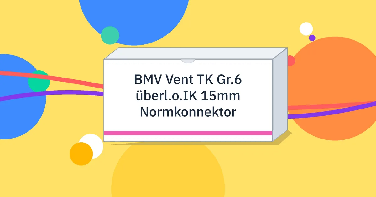 Symbolbild: Packung mit der Aufschrift BMV Vent TK Gr.6 überl.o.IK 15mm Normkonnektor (PZN 18384461) – Verfügbarkeit und Bezug in Apotheken in Frankfurt am Main