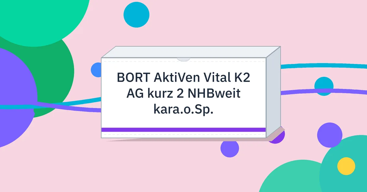 Symbolbild: Packung mit der Aufschrift BORT AktiVen Vital K2 AG kurz 2 NHBweit kara.o.Sp. (PZN 12384201) – Verfügbarkeit und Bezug in Apotheken in Frankfurt am Main