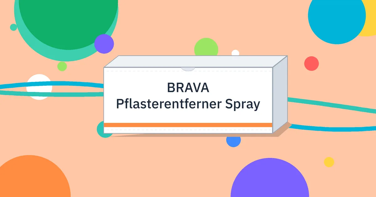 Symbolbild: Packung mit der Aufschrift BRAVA Pflasterentferner Spray (PZN 17954956) – Verfügbarkeit und Bezug in Apotheken in Frankfurt am Main