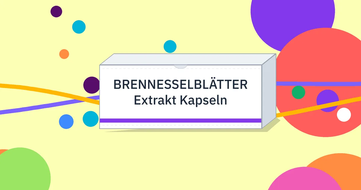 Symbolbild: Packung mit der Aufschrift BRENNESSELBLÄTTER Extrakt Kapseln (PZN 11169015) – Verfügbarkeit und Bezug in Apotheken in Frankfurt am Main