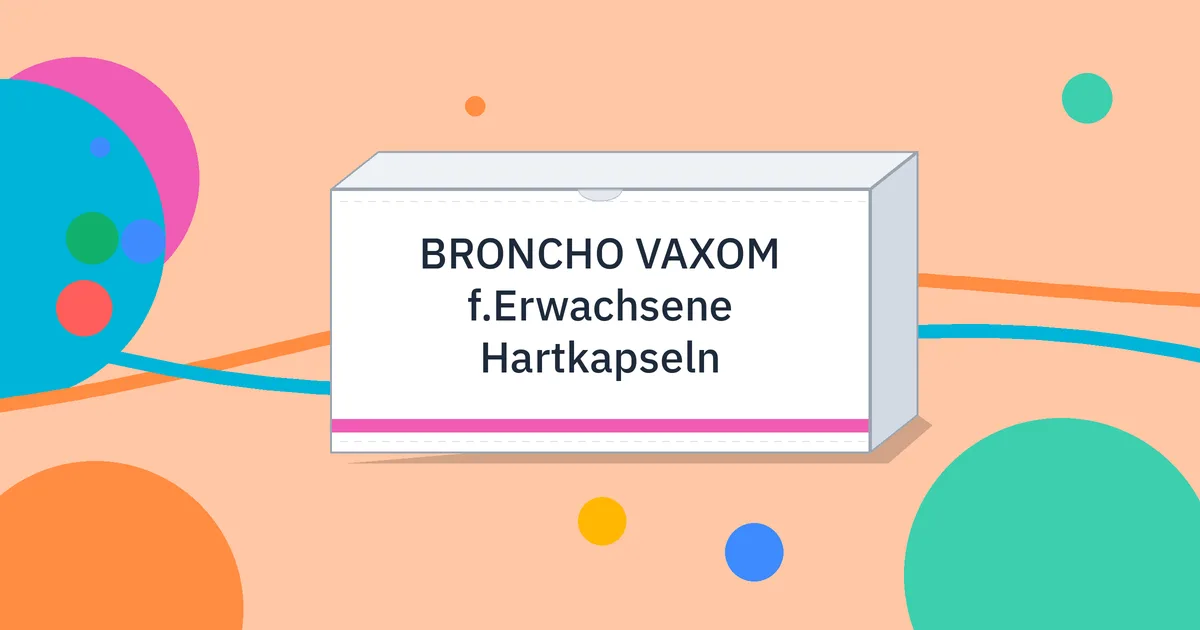 Symbolbild: Packung mit der Aufschrift BRONCHO VAXOM f.Erwachsene Hartkapseln (PZN 07715624) – Verfügbarkeit und Bezug in Apotheken in Frankfurt am Main