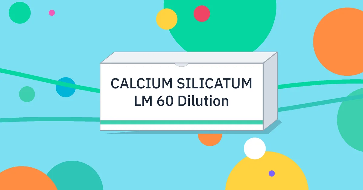 Symbolbild: Packung mit der Aufschrift CALCIUM SILICATUM LM 60 Dilution (PZN 12805861) – Verfügbarkeit und Bezug in Apotheken in Frankfurt am Main