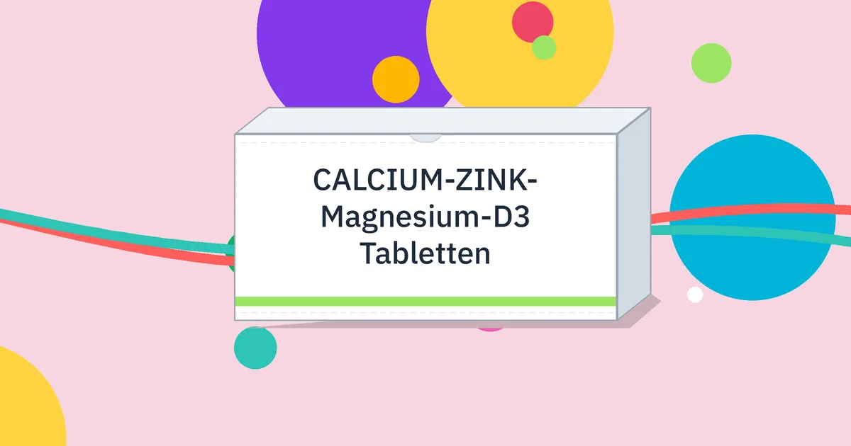 Symbolbild: Packung mit der Aufschrift CALCIUM-ZINK-Magnesium-D3 Tabletten (PZN 12473910) – Verfügbarkeit und Bezug in Apotheken in Frankfurt am Main