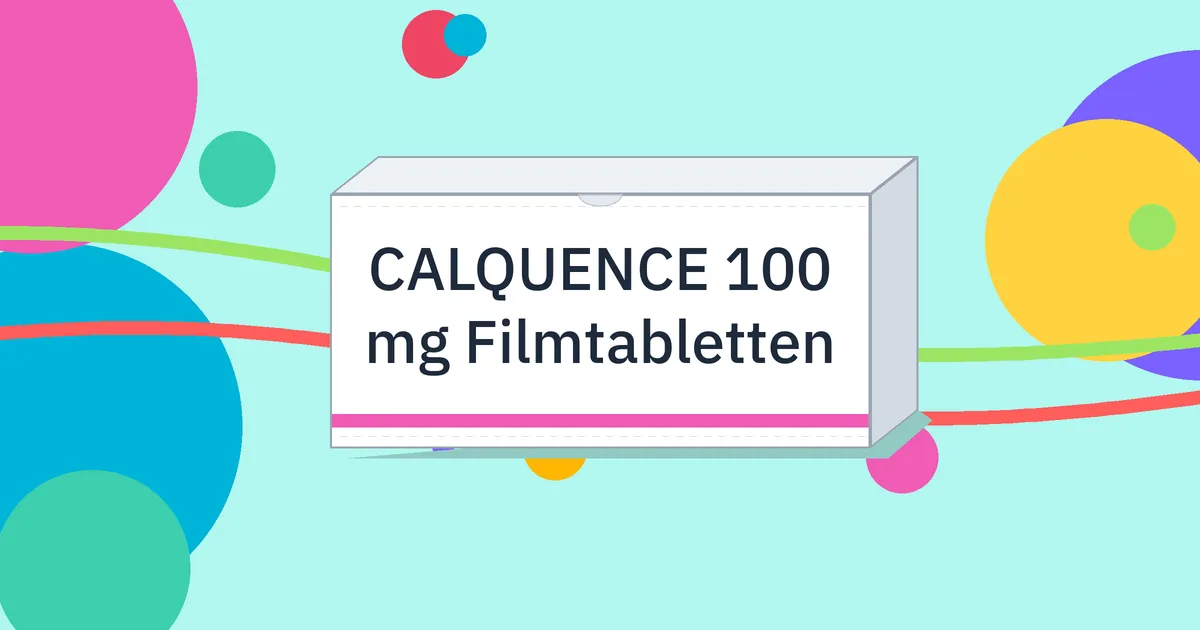 Symbolbild: Packung mit der Aufschrift CALQUENCE 100 mg Filmtabletten (PZN 19657613) – Verfügbarkeit und Bezug in Apotheken in Frankfurt am Main
