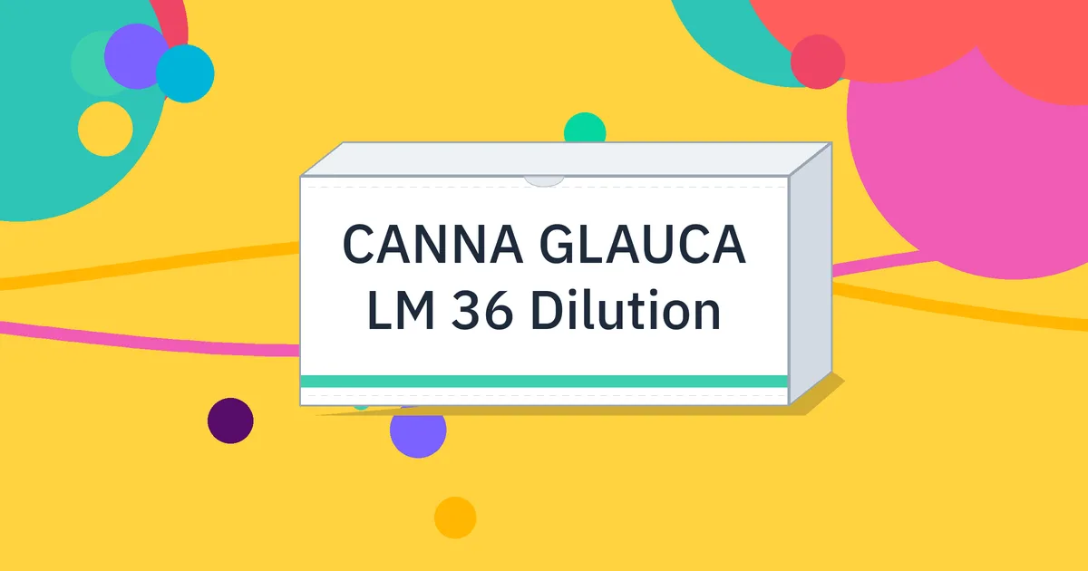 Symbolbild: Packung mit der Aufschrift CANNA GLAUCA LM 36 Dilution (PZN 13413229) – Verfügbarkeit und Bezug in Apotheken in Frankfurt am Main