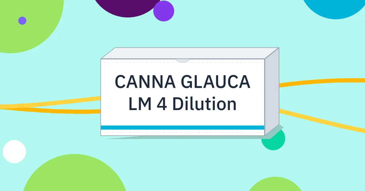 Symbolbild: Packung mit der Aufschrift CANNA GLAUCA LM 4 Dilution (PZN 13412885) – Verfügbarkeit und Bezug in Apotheken in Frankfurt am Main