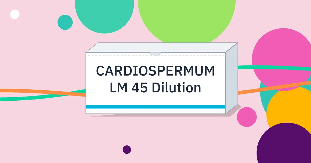 Symbolbild: Packung mit der Aufschrift CARDIOSPERMUM LM 45 Dilution (PZN 12810566) – Verfügbarkeit und Bezug in Apotheken in Frankfurt am Main