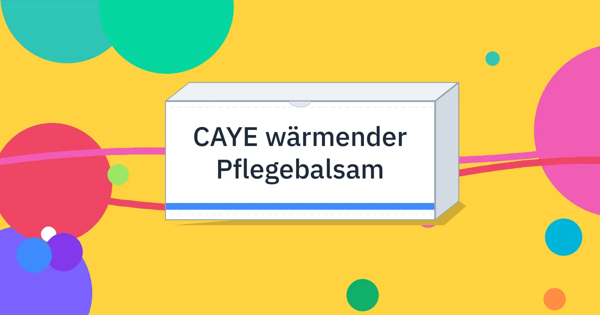 Symbolbild: Packung mit der Aufschrift CAYE wärmender Pflegebalsam (PZN 02518327) – Verfügbarkeit und Bezug in Apotheken in Frankfurt am Main