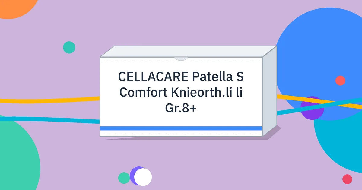 Symbolbild: Packung mit der Aufschrift CELLACARE Patella S Comfort Knieorth.li li Gr.8+ (PZN 19251489) – Verfügbarkeit und Bezug in Apotheken in Frankfurt am Main