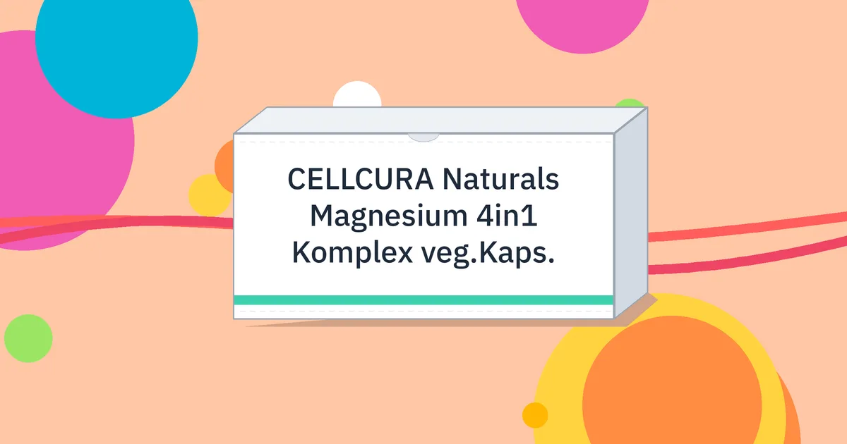 Symbolbild: Packung mit der Aufschrift CELLCURA Naturals Magnesium 4in1 Komplex veg.Kaps. (PZN 20545523) – Verfügbarkeit und Bezug in Apotheken in Frankfurt am Main