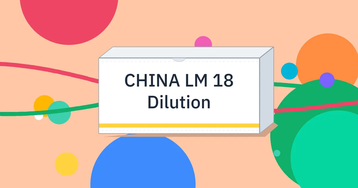 Symbolbild: Packung mit der Aufschrift CHINA LM 18 Dilution (PZN 02601502) – Verfügbarkeit und Bezug in Apotheken in Frankfurt am Main