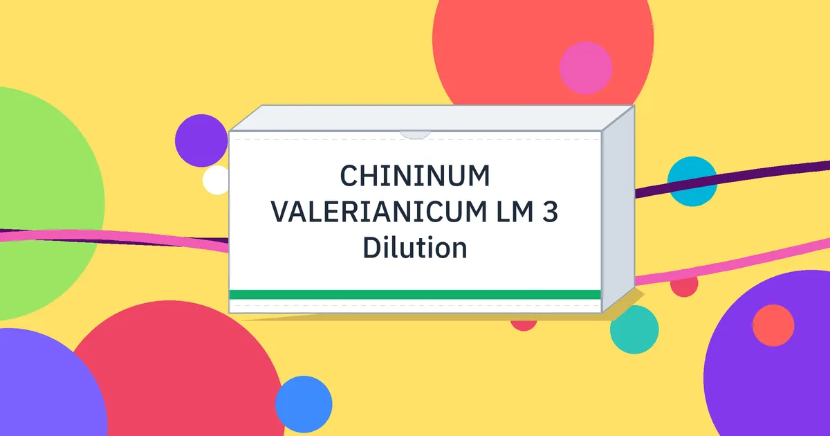 Symbolbild: Packung mit der Aufschrift CHININUM VALERIANICUM LM 3 Dilution (PZN 13442604) – Verfügbarkeit und Bezug in Apotheken in Frankfurt am Main