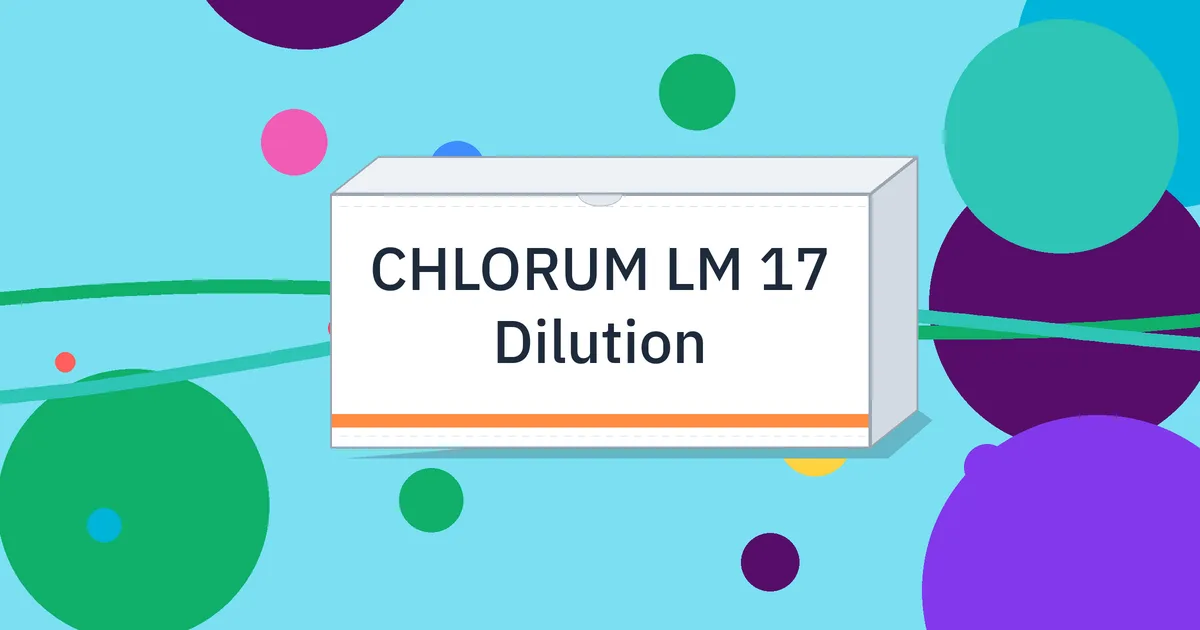 Symbolbild: Packung mit der Aufschrift CHLORUM LM 17 Dilution (PZN 12816505) – Verfügbarkeit und Bezug in Apotheken in Frankfurt am Main