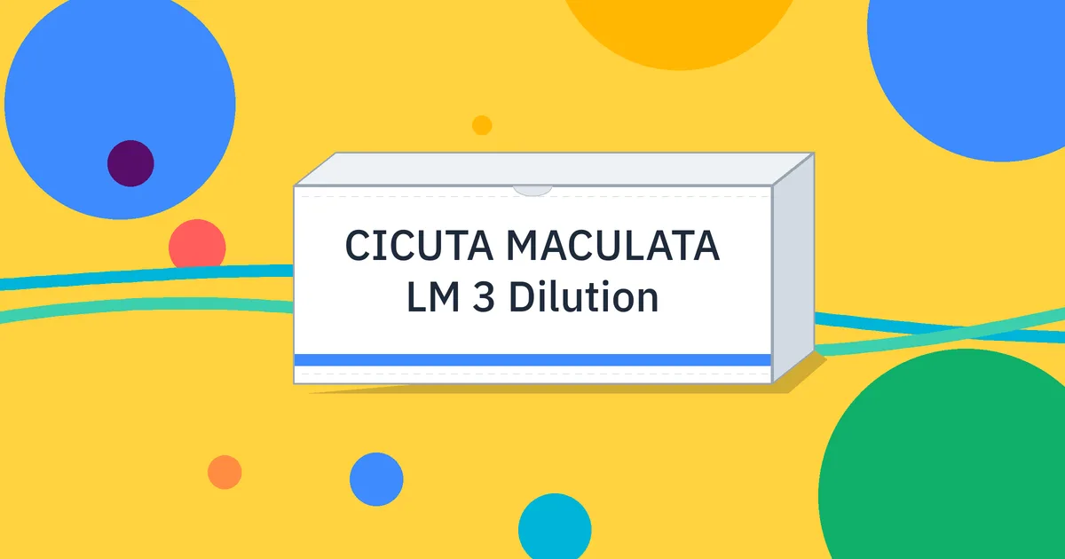 Symbolbild: Packung mit der Aufschrift CICUTA MACULATA LM 3 Dilution (PZN 12818148) – Verfügbarkeit und Bezug in Apotheken in Frankfurt am Main