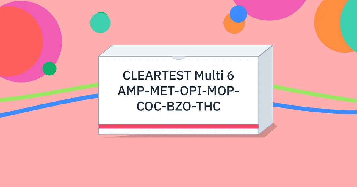 Symbolbild: Packung mit der Aufschrift CLEARTEST Multi 6 AMP-MET-OPI-MOP-COC-BZO-THC (PZN 19723267) – Verfügbarkeit und Bezug in Apotheken in Frankfurt am Main