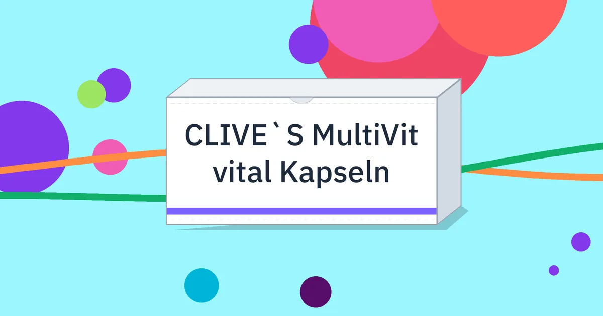 Symbolbild: Packung mit der Aufschrift CLIVE`S MultiVit vital Kapseln (PZN 11856402) – Verfügbarkeit und Bezug in Apotheken in Frankfurt am Main