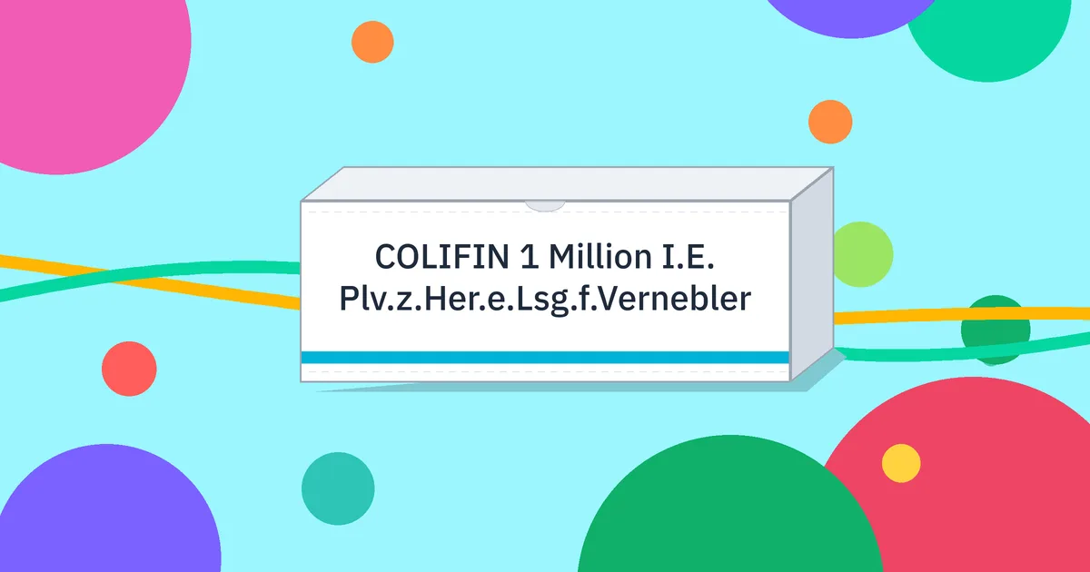 Symbolbild: Packung mit der Aufschrift COLIFIN 1 Million I.E. Plv.z.Her.e.Lsg.f.Vernebler (PZN 07537772) – Verfügbarkeit und Bezug in Apotheken in Frankfurt am Main