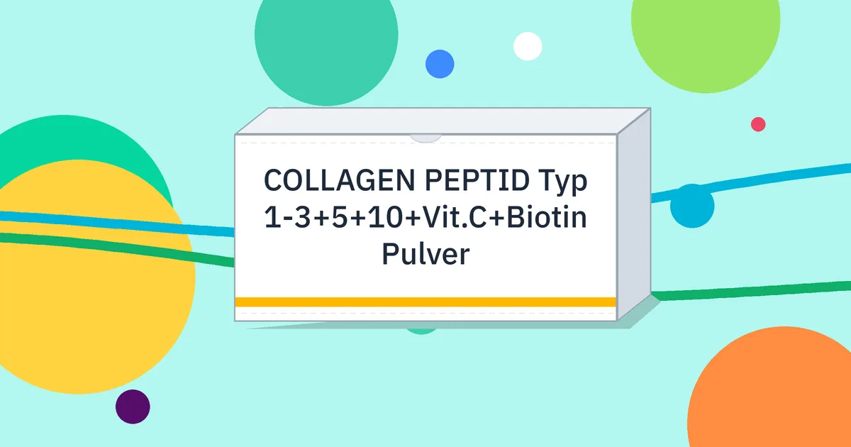 Symbolbild: Packung mit der Aufschrift COLLAGEN PEPTID Typ 1-3+5+10+Vit.C+Biotin Pulver (PZN 20398223) – Verfügbarkeit und Bezug in Apotheken in Frankfurt am Main