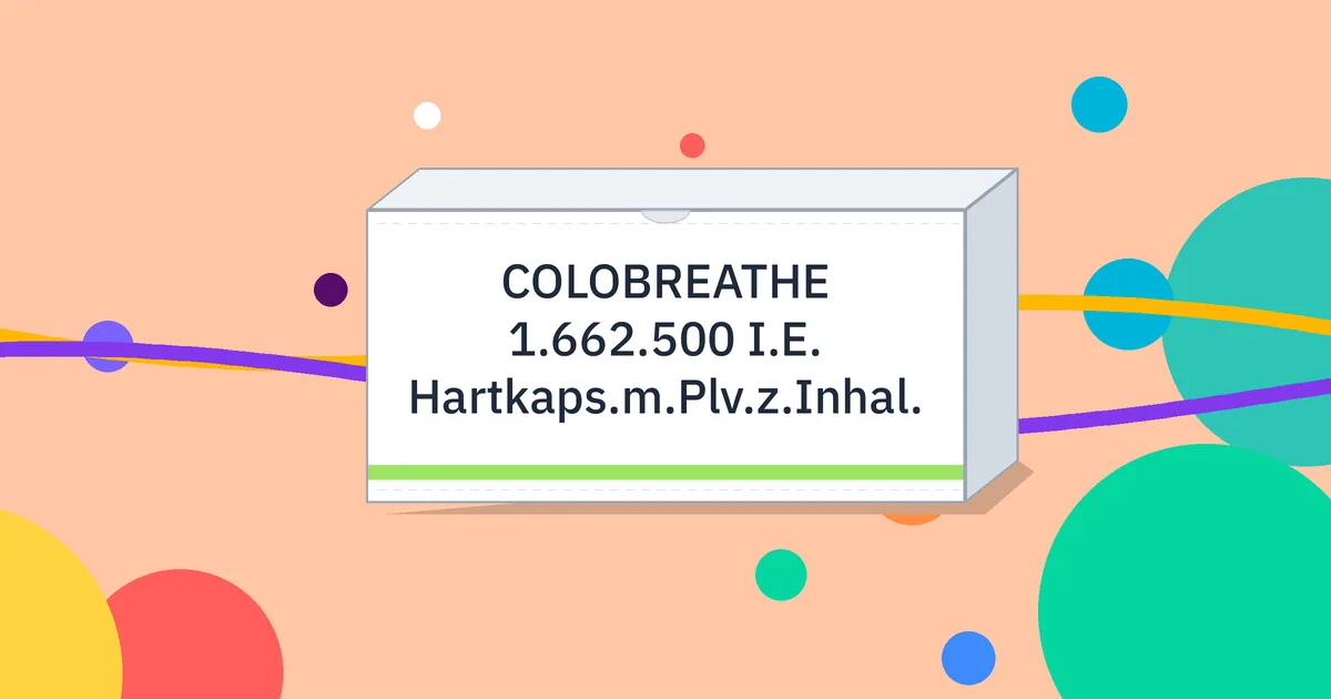 Symbolbild: Packung mit der Aufschrift COLOBREATHE 1.662.500 I.E. Hartkaps.m.Plv.z.Inhal. (PZN 14001032) – Verfügbarkeit und Bezug in Apotheken in Frankfurt am Main