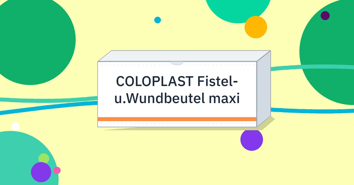 Symbolbild: Packung mit der Aufschrift COLOPLAST Fistel- u.Wundbeutel maxi (PZN 18224154) – Verfügbarkeit und Bezug in Apotheken in Frankfurt am Main
