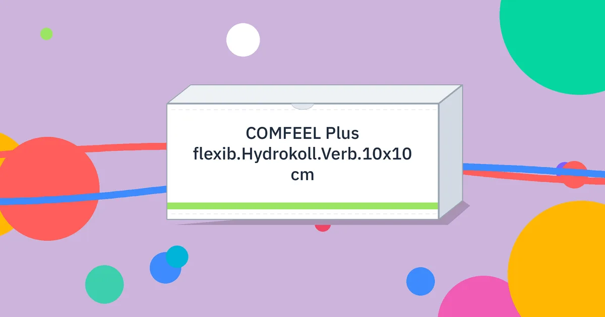 Symbolbild: Packung mit der Aufschrift COMFEEL Plus flexib.Hydrokoll.Verb.10x10 cm (PZN 14332065) – Verfügbarkeit und Bezug in Apotheken in Frankfurt am Main