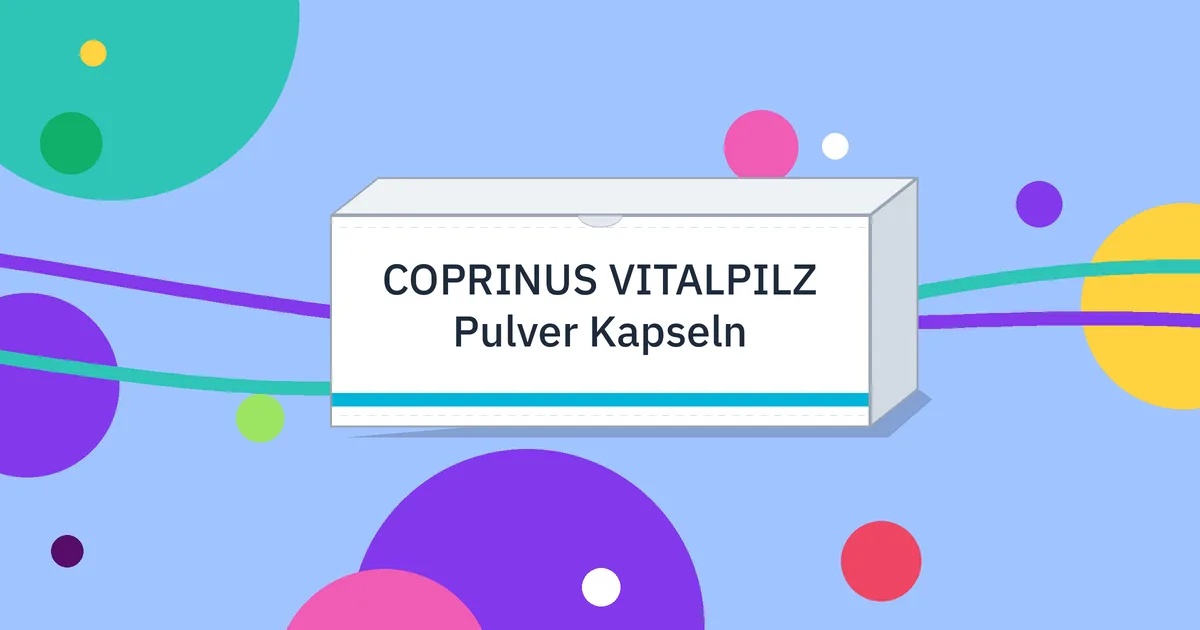 Symbolbild: Packung mit der Aufschrift COPRINUS VITALPILZ Pulver Kapseln (PZN 11169067) – Verfügbarkeit und Bezug in Apotheken in Frankfurt am Main