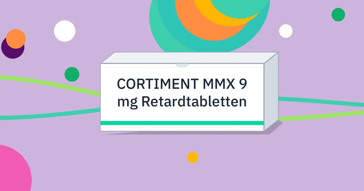 Symbolbild: Packung mit der Aufschrift CORTIMENT MMX 9 mg Retardtabletten (PZN 16749303) – Verfügbarkeit und Bezug in Apotheken in Frankfurt am Main