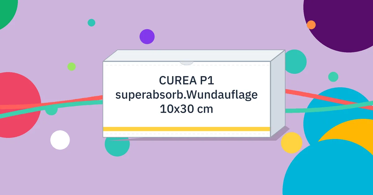 Symbolbild: Packung mit der Aufschrift CUREA P1 superabsorb.Wundauflage 10x30 cm (PZN 16005502) – Verfügbarkeit und Bezug in Apotheken in Frankfurt am Main