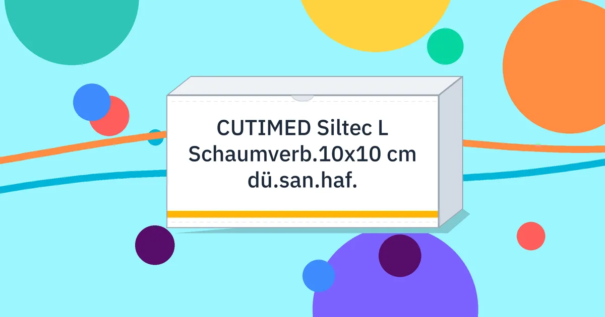 Symbolbild: Packung mit der Aufschrift CUTIMED Siltec L Schaumverb.10x10 cm dü.san.haf. (PZN 07341448) – Verfügbarkeit und Bezug in Apotheken in Frankfurt am Main