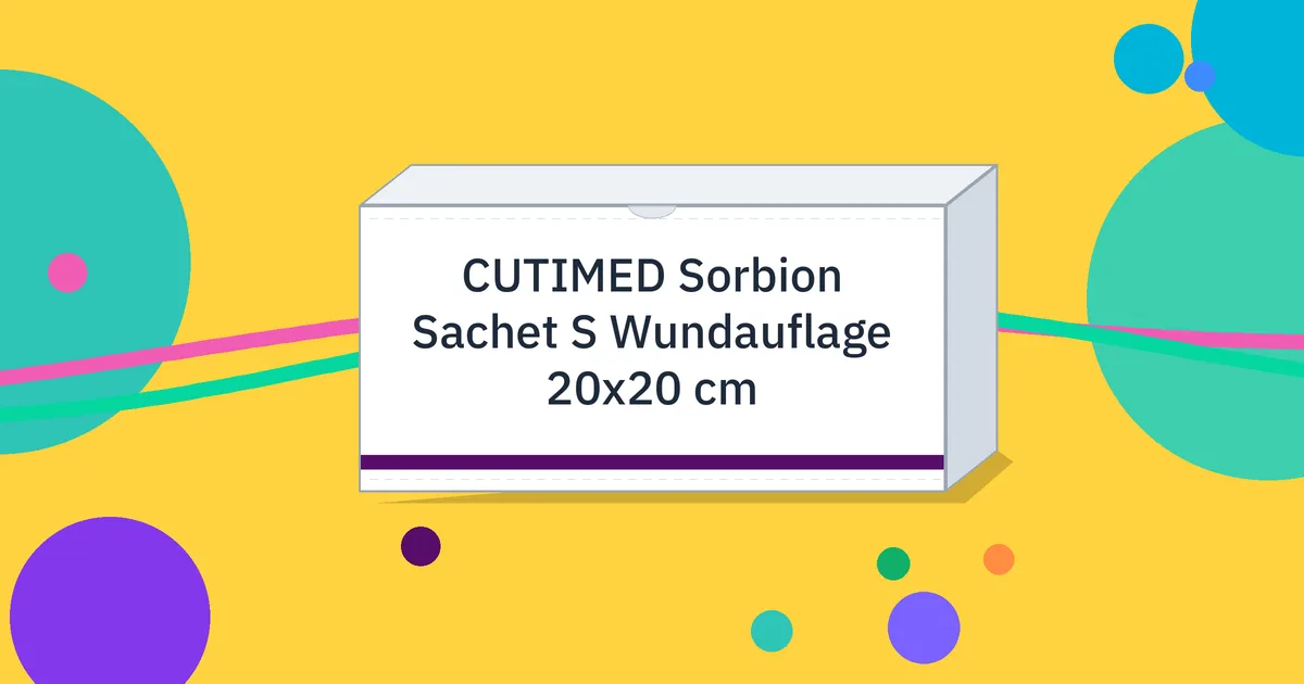 Symbolbild: Packung mit der Aufschrift CUTIMED Sorbion Sachet S Wundauflage 20x20 cm (PZN 11361474) – Verfügbarkeit und Bezug in Apotheken in Frankfurt am Main
