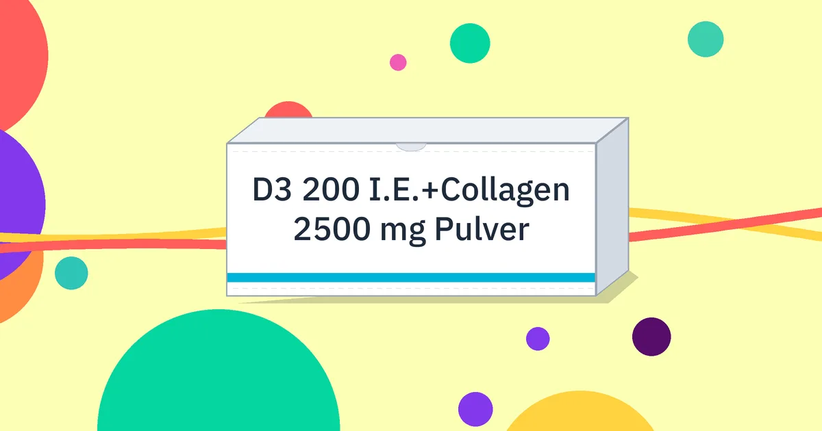 Symbolbild: Packung mit der Aufschrift D3 200 I.E.+Collagen 2500 mg Pulver (PZN 00683364) – Verfügbarkeit und Bezug in Apotheken in Frankfurt am Main