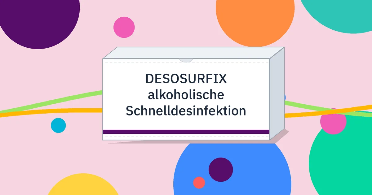 Symbolbild: Packung mit der Aufschrift DESOSURFIX alkoholische Schnelldesinfektion (PZN 16766069) – Verfügbarkeit und Bezug in Apotheken in Frankfurt am Main