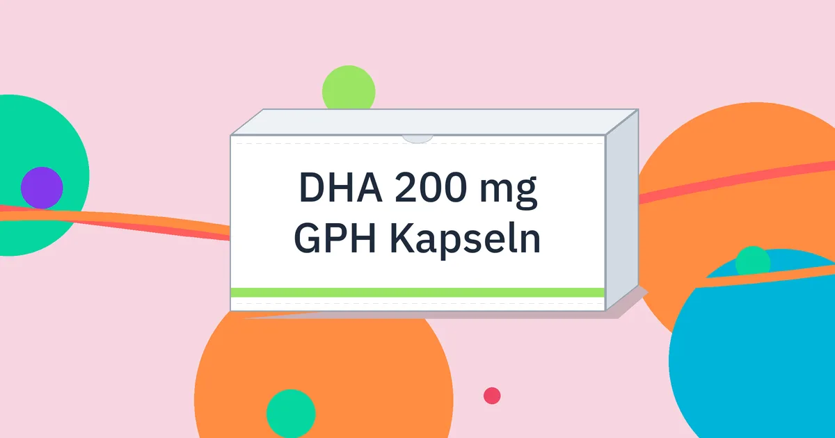 Symbolbild: Packung mit der Aufschrift DHA 200 mg GPH Kapseln (PZN 11190297) – Verfügbarkeit und Bezug in Apotheken in Frankfurt am Main