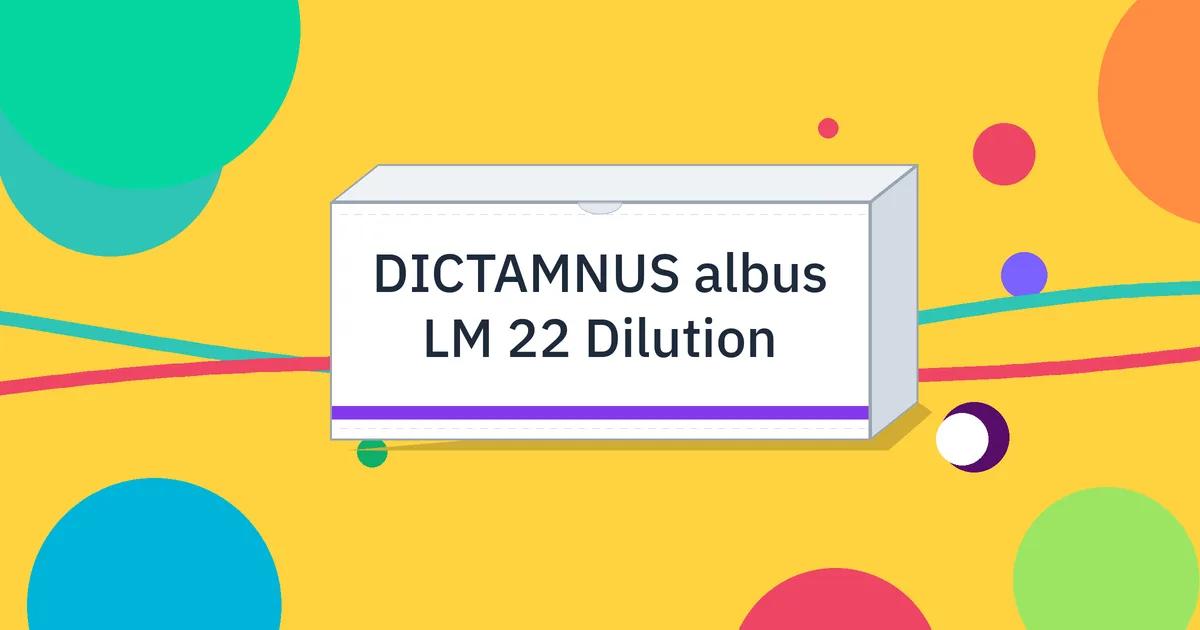 Symbolbild: Packung mit der Aufschrift DICTAMNUS albus LM 22 Dilution (PZN 13464793) – Verfügbarkeit und Bezug in Apotheken in Frankfurt am Main