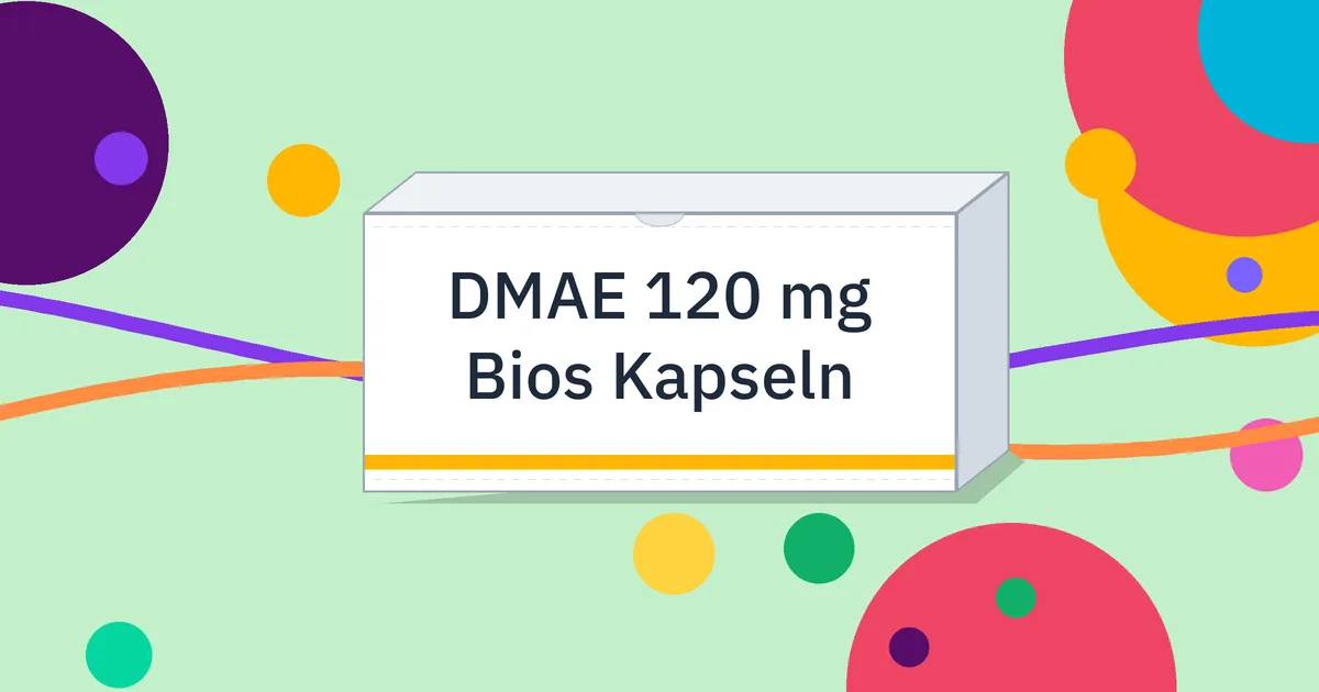 Symbolbild: Packung mit der Aufschrift DMAE 120 mg Bios Kapseln (PZN 11075478) – Verfügbarkeit und Bezug in Apotheken in Frankfurt am Main