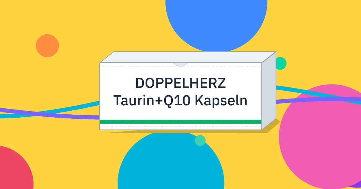 Symbolbild: Packung mit der Aufschrift DOPPELHERZ Taurin+Q10 Kapseln (PZN 19388142) – Verfügbarkeit und Bezug in Apotheken in Frankfurt am Main