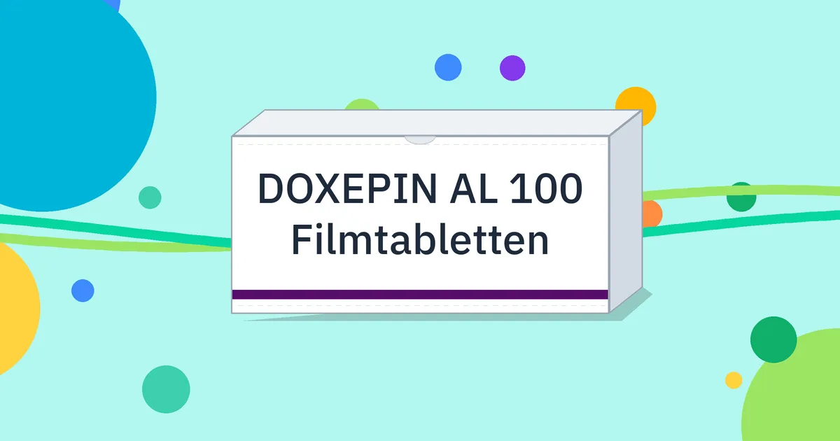 Symbolbild: Packung mit der Aufschrift DOXEPIN AL 100 Filmtabletten (PZN 00461698) – Verfügbarkeit und Bezug in Apotheken in Frankfurt am Main