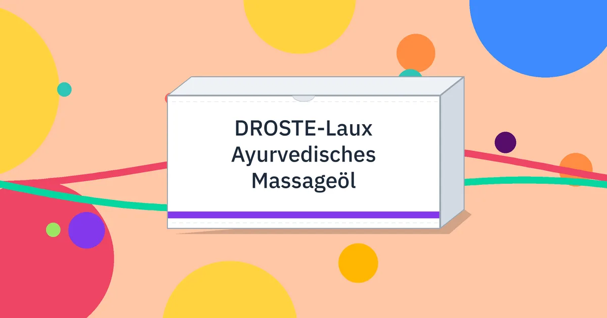 Symbolbild: Packung mit der Aufschrift DROSTE-Laux Ayurvedisches Massageöl (PZN 10271384) – Verfügbarkeit und Bezug in Apotheken in Frankfurt am Main