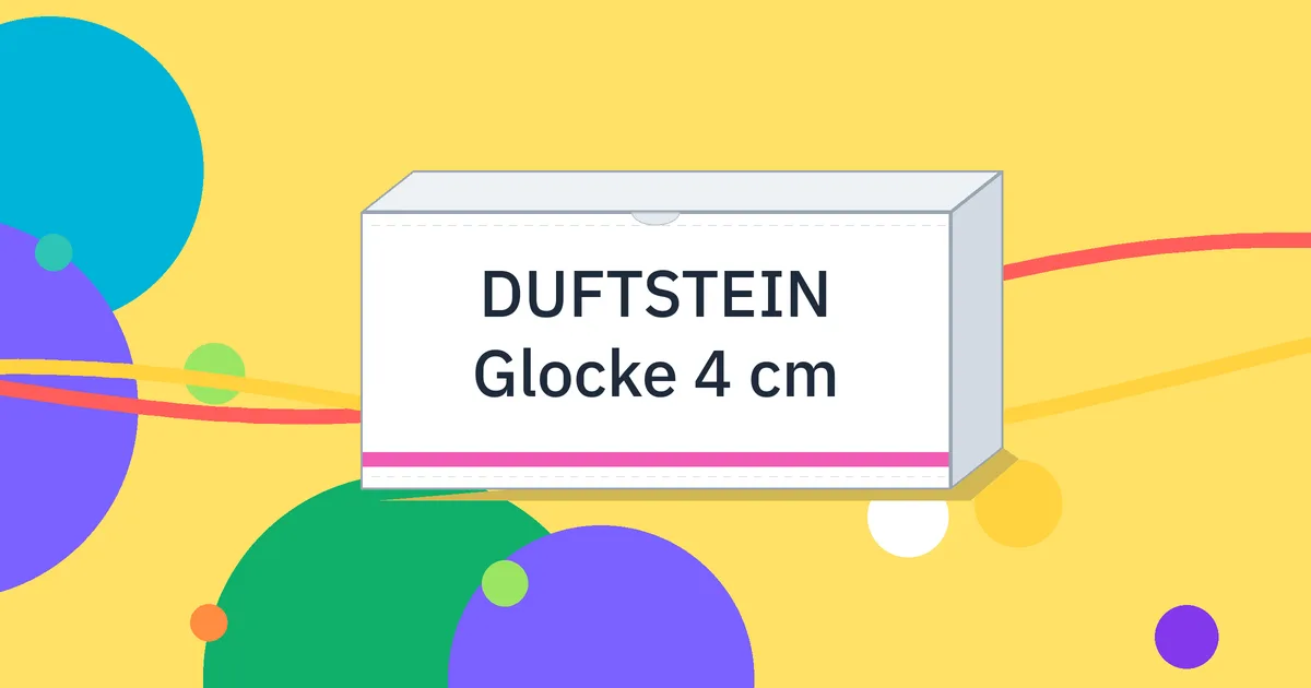 Symbolbild: Packung mit der Aufschrift DUFTSTEIN Glocke 4 cm (PZN 06943837) – Verfügbarkeit und Bezug in Apotheken in Frankfurt am Main