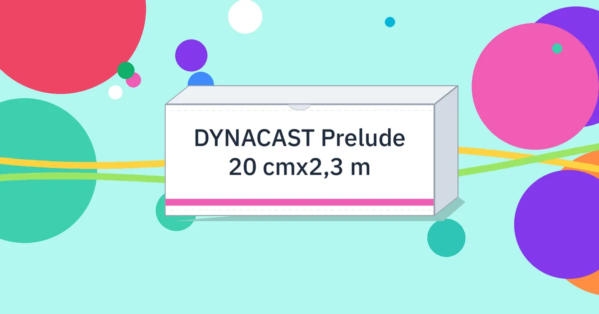 Symbolbild: Packung mit der Aufschrift DYNACAST Prelude 20 cmx2,3 m (PZN 00816629) – Verfügbarkeit und Bezug in Apotheken in Frankfurt am Main