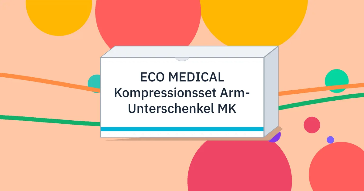 Symbolbild: Packung mit der Aufschrift ECO MEDICAL Kompressionsset Arm-Unterschenkel MK (PZN 16239281) – Verfügbarkeit und Bezug in Apotheken in Frankfurt am Main