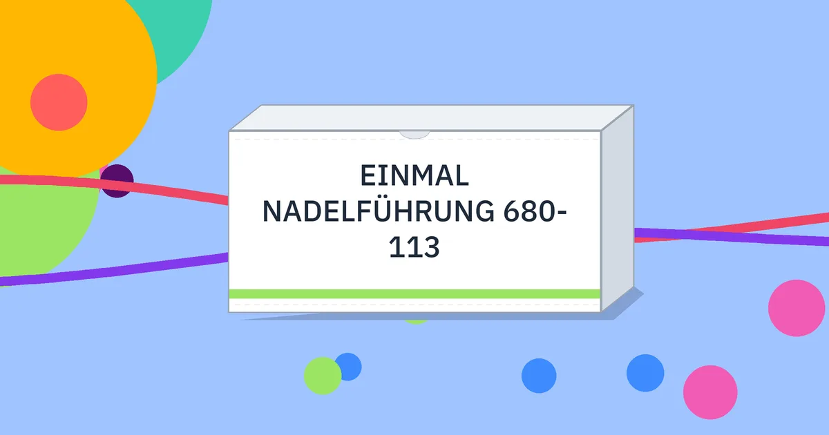 Symbolbild: Packung mit der Aufschrift EINMAL NADELFÜHRUNG 680-113 (PZN 16258634) – Verfügbarkeit und Bezug in Apotheken in Frankfurt am Main