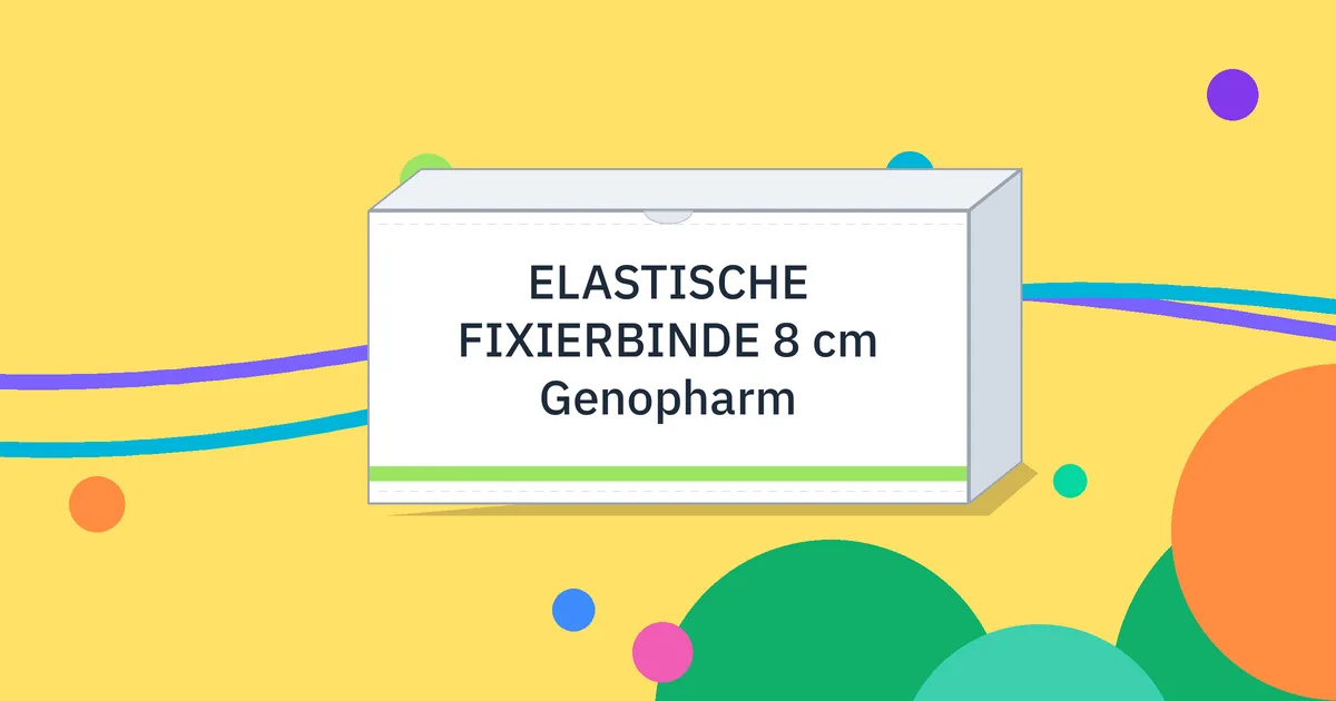Symbolbild: Packung mit der Aufschrift ELASTISCHE FIXIERBINDE 8 cm Genopharm (PZN 02061951) – Verfügbarkeit und Bezug in Apotheken in Frankfurt am Main