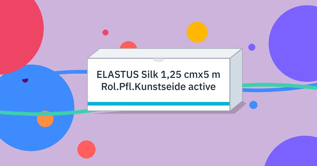 Symbolbild: Packung mit der Aufschrift ELASTUS Silk 1,25 cmx5 m Rol.Pfl.Kunstseide active (PZN 01312411) – Verfügbarkeit und Bezug in Apotheken in Frankfurt am Main